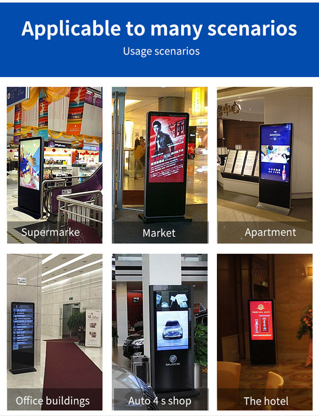 3840x2160 Floor Standing Interactive Kiosk 43 Inch LCD Panel