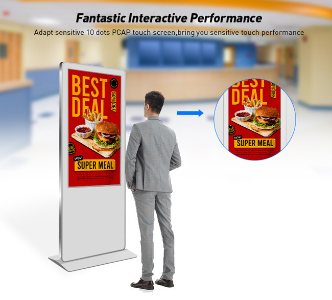 Ultra Thin 55 Inch Kiosk 8ms Vertical Digital Signage Display