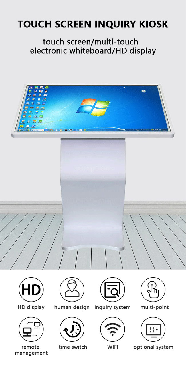 55'' Horizontal Touch Screen Kiosk Interactive Wayfinding Signage