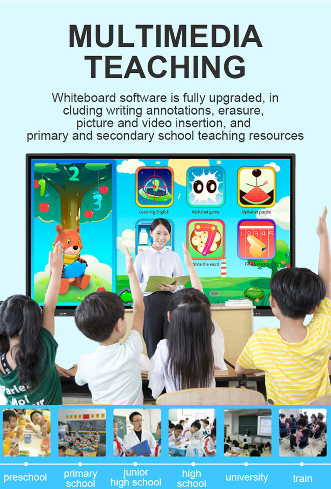 60In Interactive Digital Blackboard For Classroom 4K Smart Touch