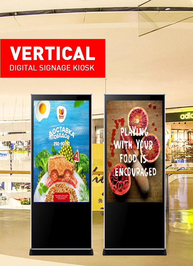 CNAS 65 Inch Digital Signage Freestanding Interactive Screen Kiosk 6ms ...